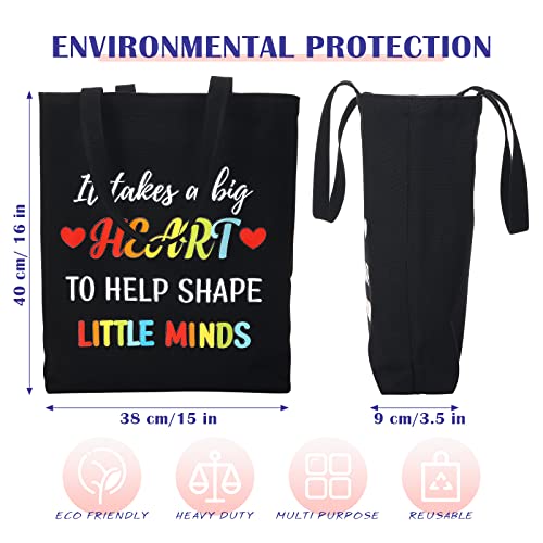 4 Pcs Teacher Appreciation Gift Teacher Canvas Tote Bag (Adorable Style)