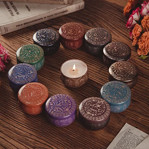 12 Pack Constellation Scented Candles, 30oz 240H Burning Long Lasting Bulk Candles Gifts for Women, Soy Candles for Home Scented, Unique Aromatherapy Set Ideal Gifts Housewarming for Friends