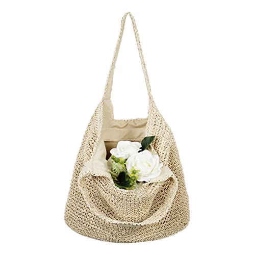 Freie Liebe Straw Beach Bag for Women Summer Woven Tote Bag Shoulder Handbags