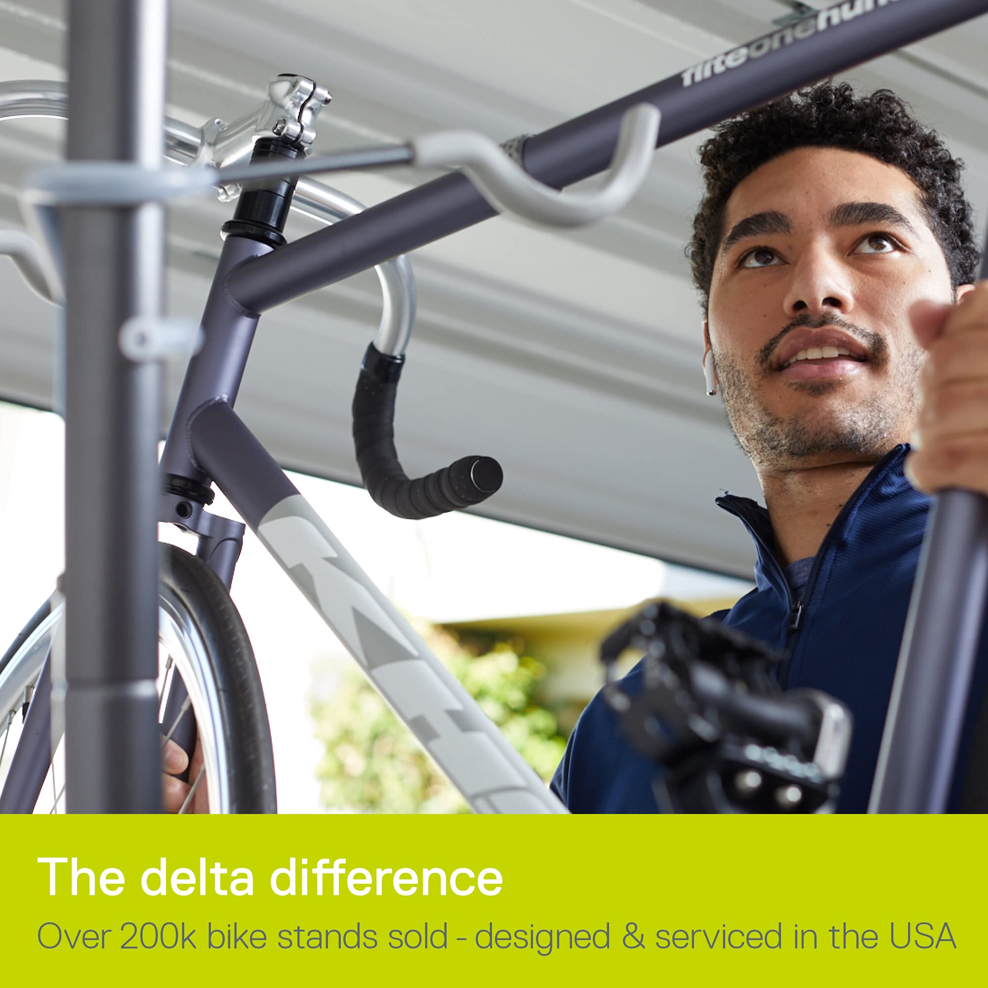 Delta Cycle Michelangelo 2 Bike Storage Rack - Gravity Wall Bike Rack - Fully Adjustable Bike Rack Garage for Road, MTB, and Hybrid Bicycles - Vertical Bike Rack Holds Up to 80 lbs