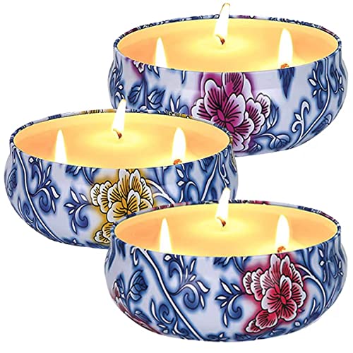 Citronella Candles Outdoor Large 3 Wick Lemongrass Scented Gift Soy Wax Candle for Home Outside Porch Patio, 3 Packs