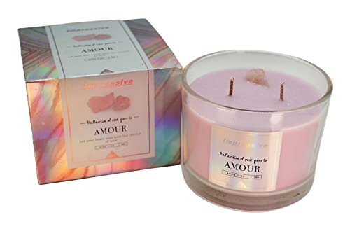 Impressive Natural Soy Rose& Freesia Candles for Home Scented, Medium Jar Candles, Candles Gift , 10.5oz 35Hour Burn Time 2-Wicks, Pink