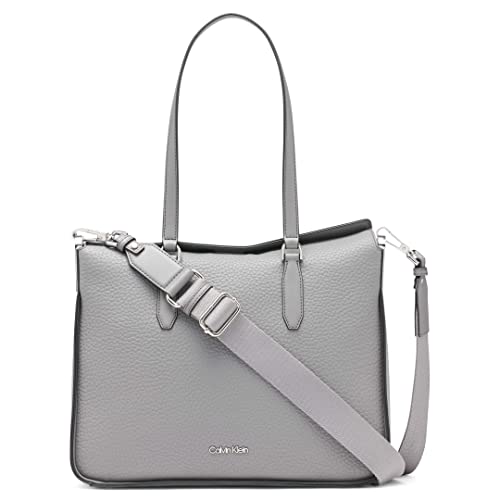 Calvin Klein Fay East/West Tote, Steel Grey,One Size