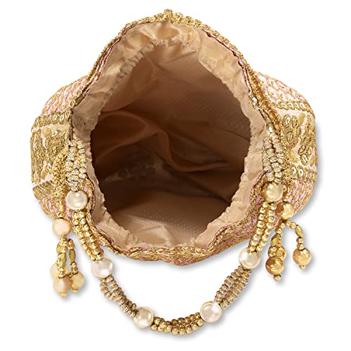 Aheli Indian Potli Bags for Women Evening Bag Clutch Ethnic Bride Purse with Drawstring (P30PCH)