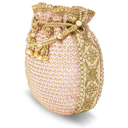Aheli Indian Potli Bags for Women Evening Bag Clutch Ethnic Bride Purse with Drawstring (P30PCH)