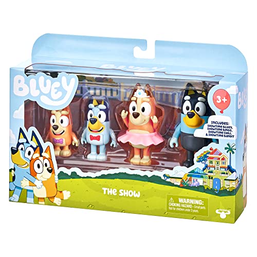 Bluey - The Show - 4-Pack, Bingo, Chilli & Bandit 2.5-3 inch Figures
