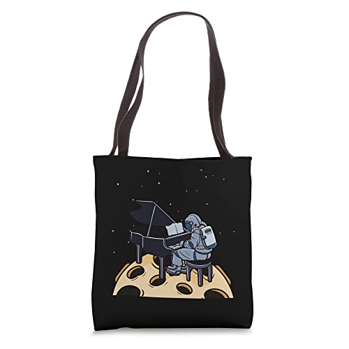 Piano Player Space Astronaut Moon Instrument Music Pianist Tote Bag