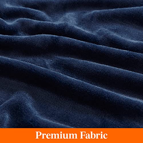 Lifewit Fleece Blanket Queen Size - Ultra Soft Throw Blanket - Fuzzy Warm Cozy Plush Reversible Microfiber Flannel Blanket for Sofa, Couch, Bed, Crib Stroller, Navy, 90" x 90"