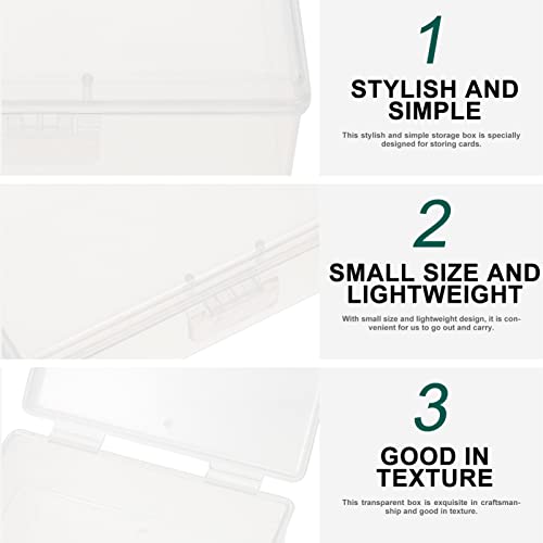 Operitacx 10Pcs Battery Storage Organizer Stackable Plastic Storage Bin Clear Storage Case Holder Container with Hinged Lid for Keeping Small Parts Coints Screws Business Cards Game Pieces Crafts