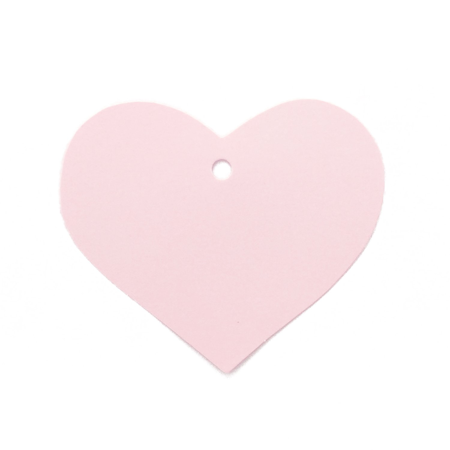 LWR CRAFTS 100 Hang Tags Heart with Jute Twines 100ft (2 3/8" x 2 3/16", Light Pink)