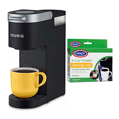 Keurig K-Mini Single Serve K-Cup Pod Coffee Maker (Black) Bundle with Cleaning Cups (5 Cups) - (2 Items)