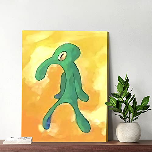 Boldcan Bold and Brash Squidward Painting 2022 Upgrade Version Canvas Wall Art for Living Room Bedroom Meme Posters for Home Decor Office Decorations 8x12 Inches Best Gift for Men & Boyfriend