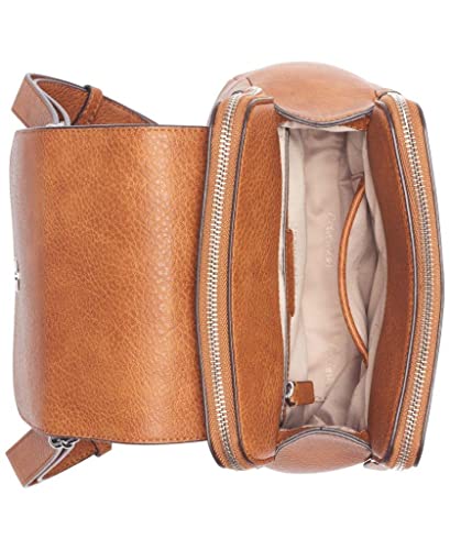 Calvin Klein Women's Reyna Novelty Key Item Flap Backpack, Caramel Mix, One Size