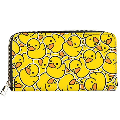 Qwalnely Cute Duck Wallet Leather Phone Money Credit Card Holder with Durable Zipper Purse Gifts for Women Girl