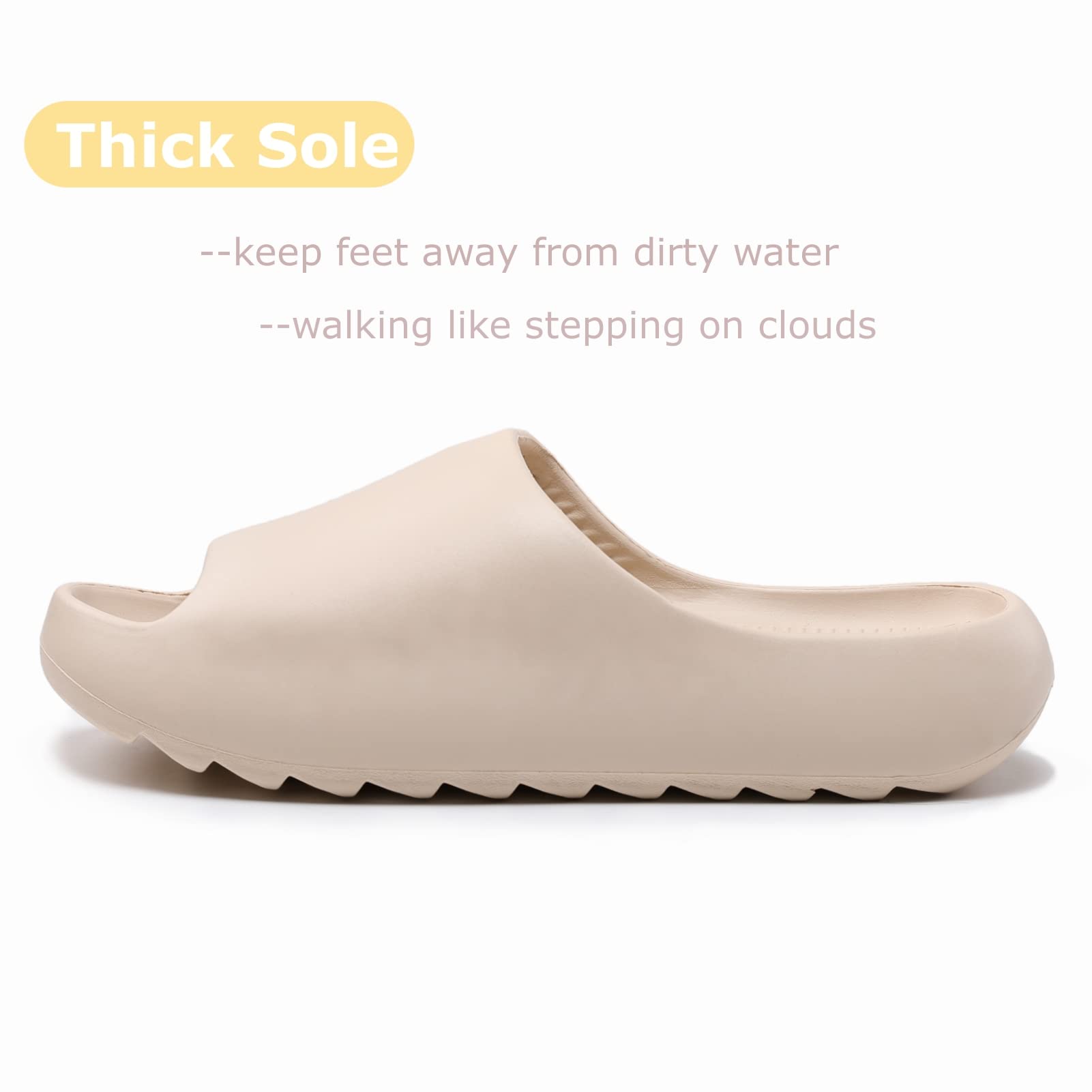 Cloud Slides for Women Men Kids, Pillow Slippers Comfy Non-Slip Soft Waterproof Bathroom Shower Shoes, Cushioned Thick Sole Sandals for Indoor and Outdoor