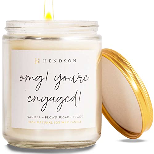 Engagement Gifts for Women - Wedding Candle, Bridal Shower, Bachelorette Party Gift for Bride to Be - Christmas Present for Engaged Couple Fiance, Couples Gift - OMG Youre Engaged Candles
