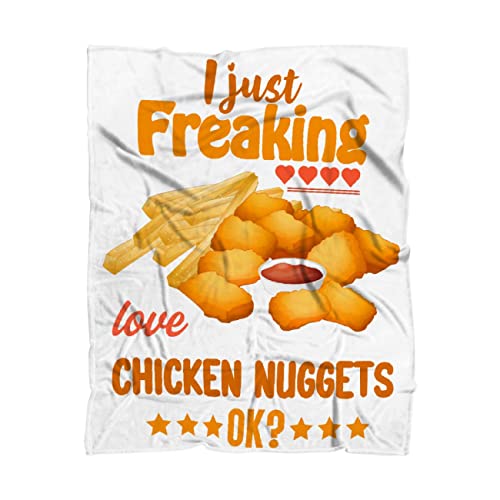 I Just Freaking Love Chicken Nuggets Ok？ Flannel Blanket Cozy Soft and Fleece Throw Blankets for Adult Kids Couch Bed Sofa All Seasons Microfiber Decor Gifts 40"x30"for Pets