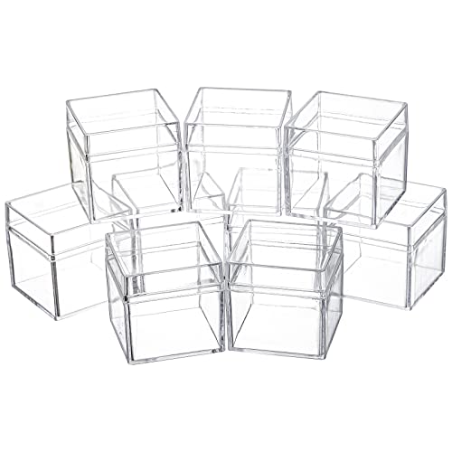 Okllen 36 Pack Acrylic Square Cube, Small Clear Box with Lids, Treat Gift Boxes Candy Storage Container for Cosmetics, Makeup, Jewelry, Party Favor, 2x2x2 Inches