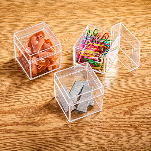 Okllen 36 Pack Acrylic Square Cube, Small Clear Box with Lids, Treat Gift Boxes Candy Storage Container for Cosmetics, Makeup, Jewelry, Party Favor, 2x2x2 Inches