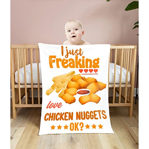 I Just Freaking Love Chicken Nuggets Ok? Flannel Blanket Cozy Soft and Fleece Throw Blankets for Adult Kids Couch Bed Sofa All Seasons Microfiber Decor Gifts 40"x30"for Pets