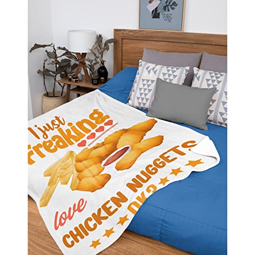 I Just Freaking Love Chicken Nuggets Ok? Flannel Blanket Cozy Soft and Fleece Throw Blankets for Adult Kids Couch Bed Sofa All Seasons Microfiber Decor Gifts 40"x30"for Pets