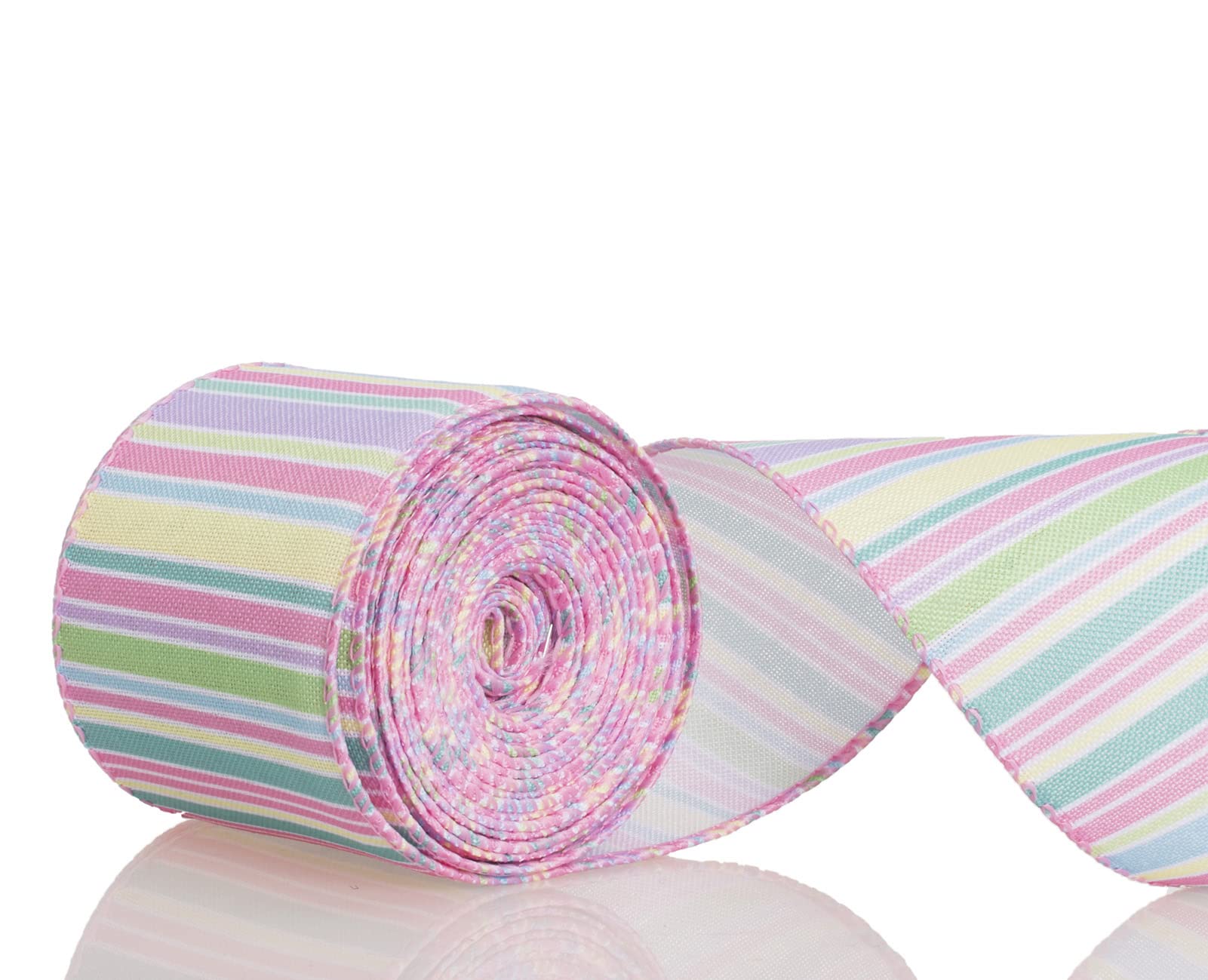ATRBB Easter Wired Ribbon,2 1/2 Inch by 10 Yards Easter Egg Bunny Carrots Ribbon for Gift Wrapping,Wreath and Party Decoration