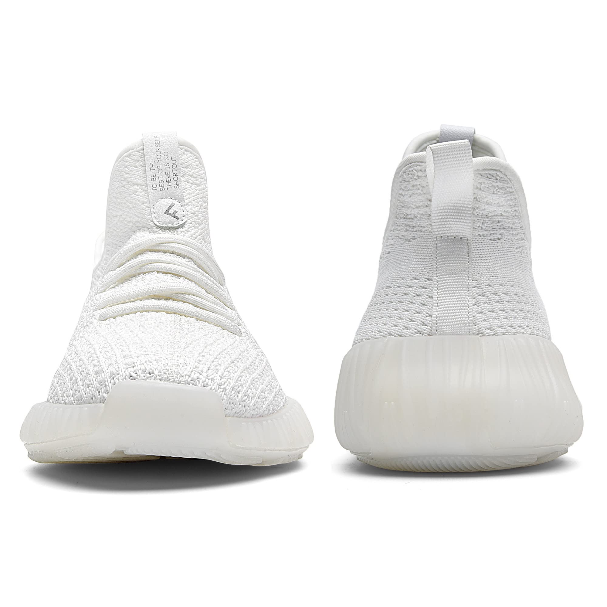 EFOBIH Walking Shoes for Men Breathable Mesh Comfort Athletic Work Gym Slip on Running Tennis Sneakers White US 8