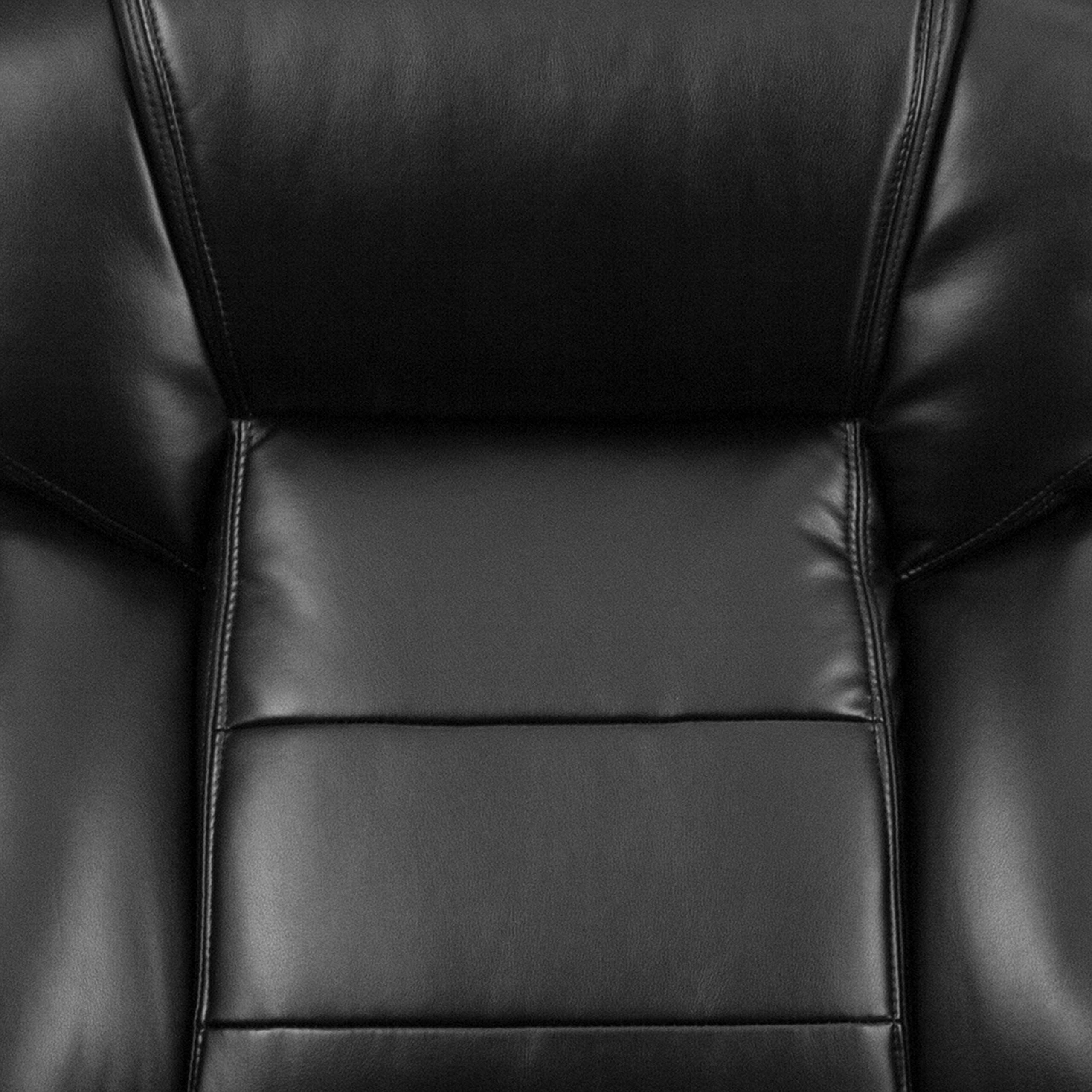 Flash Furniture Big & Tall Office Chair | Black Leather Swivel Executive Desk Chair with Wheels