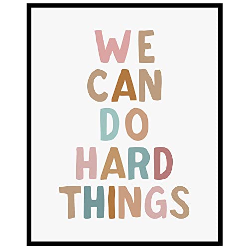 We Can Do Hard Things, Kids Wall Art, Positive Classroom Art, Growth Mindset, Affirmation Art, Kids Affirmation, Positive Classroom Decor, Positive Affirmation, 8x10 inch - UNFRAMED