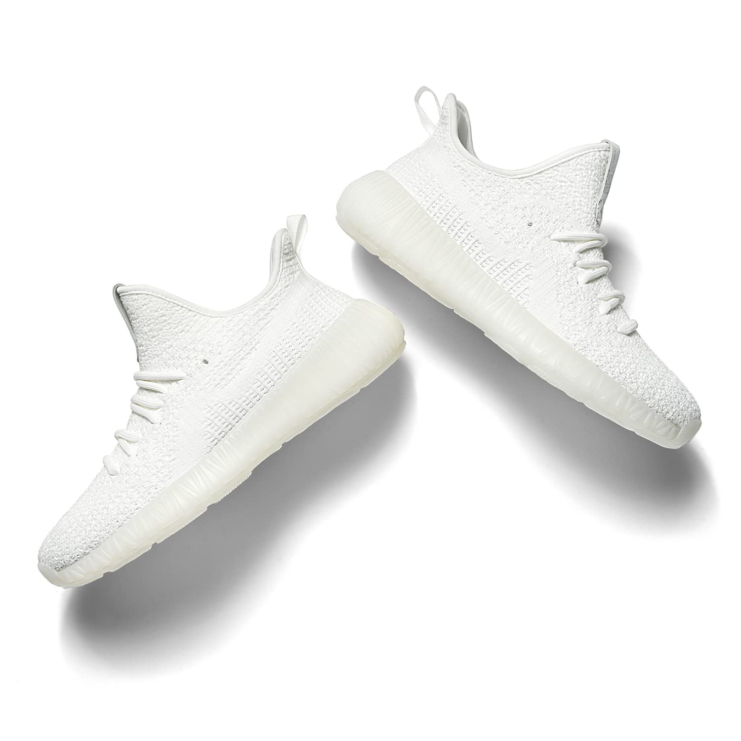 EFOBIH Walking Shoes for Men Breathable Mesh Comfort Athletic Work Gym Slip on Running Tennis Sneakers White US 8