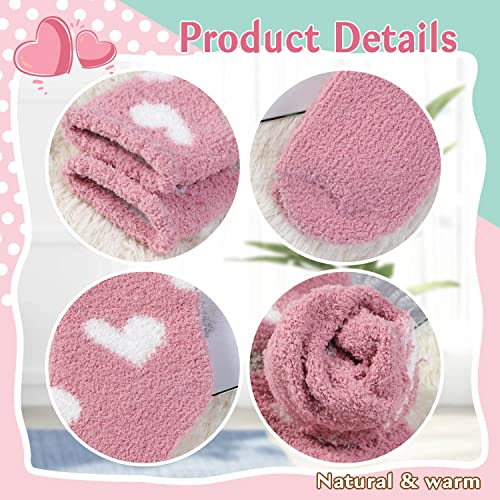 Aivanart Fuzzy Socks for Women,6 Pairs Soft Fluffy Cozy Slipper Socks,Comfy Warm Winter Sleep Plush Bed Socks for Valentine's Day Gifts