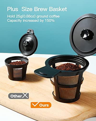 Famiworths Single Serve Coffee Maker for K Cup & Ground Coffee, With Bold Brew, One Cup Coffee Maker, 6 to 14 oz. Brew Sizes, Fits Travel Mug, Oyster Green