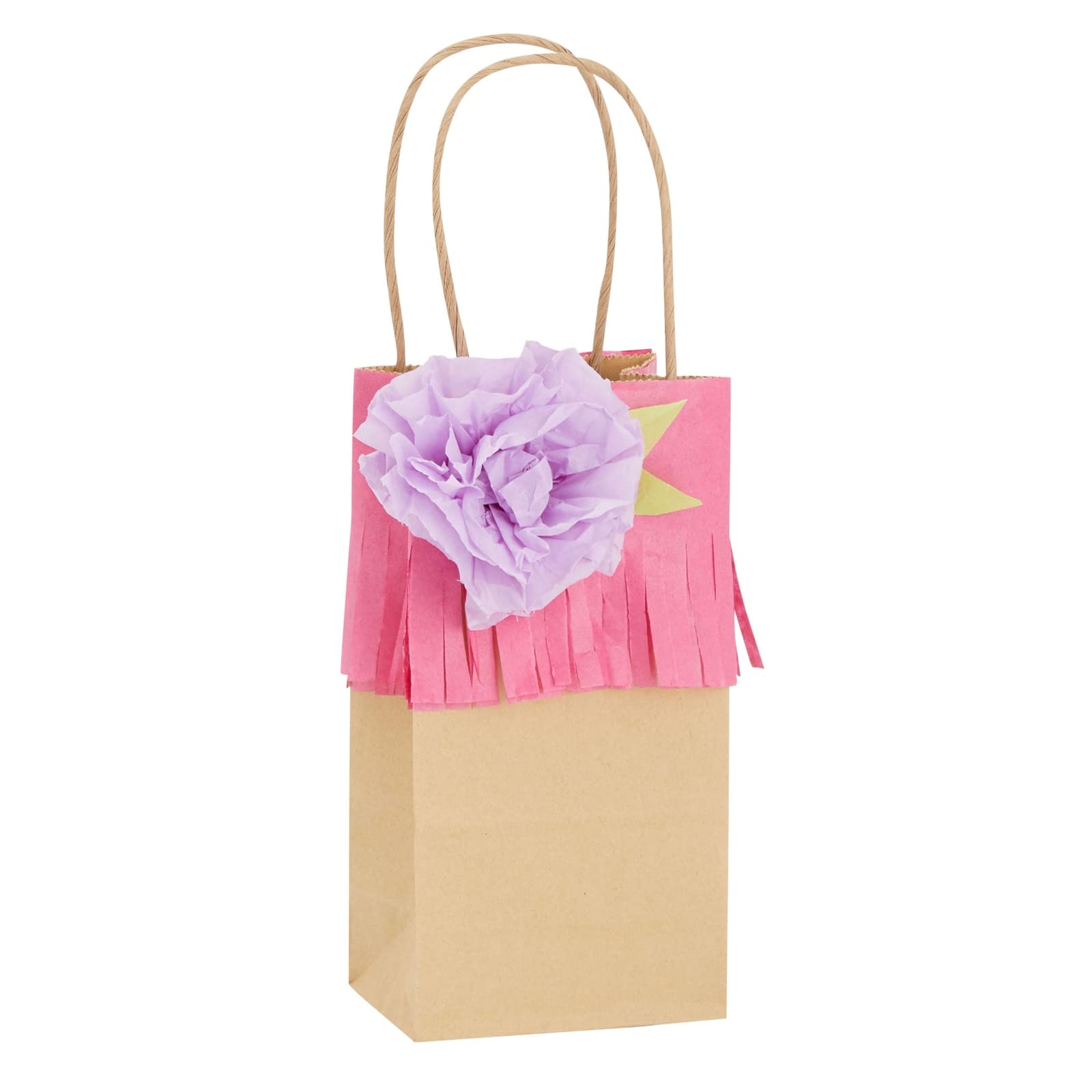 Juvale 50 Pack Small Brown Gift Bags with Handles, 3.5 x 2.4 x 6.3 Inch Bulk Kraft Paper Material Bags for Party Favors and Goodies