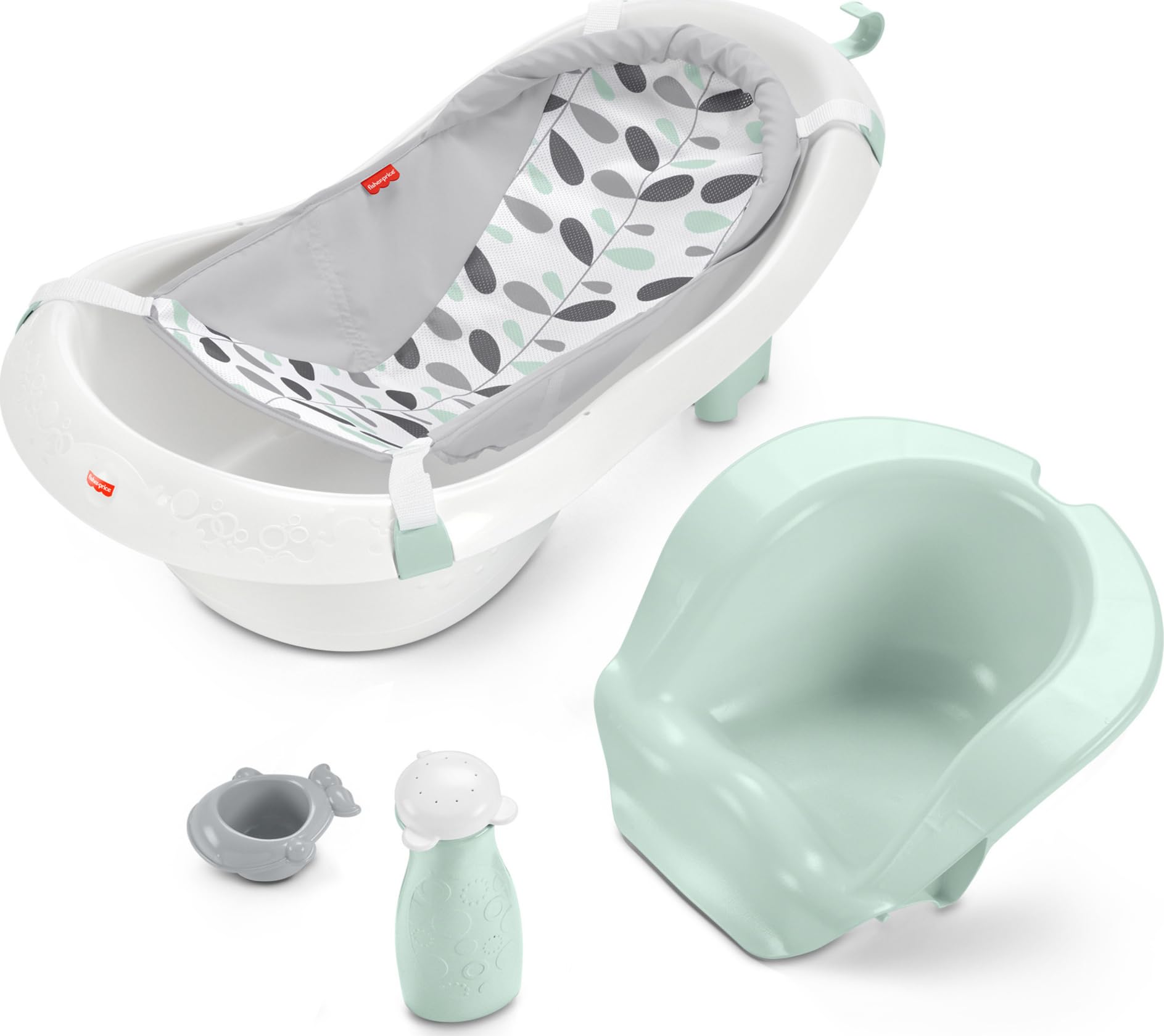 Fisher-Price 4-in-1 Sling 'n Seat Tub – Pacific Pebble, convertible baby to toddler bath tub with support and seat