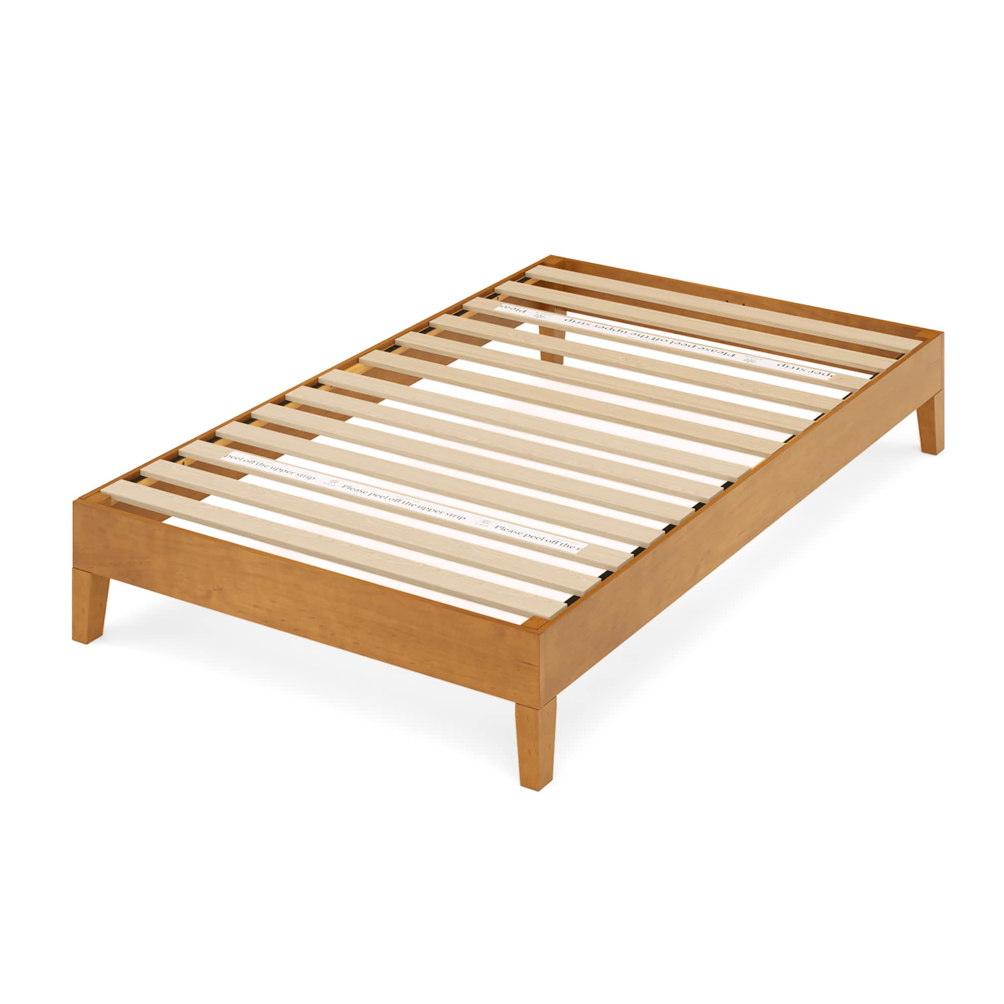 ZINUS Alexis Deluxe Wood Platform Bed Frame, Solid Wood Foundation, No Box Spring Needed, Wood Slat Support, Easy Assembly, Rustic Pine, Twin