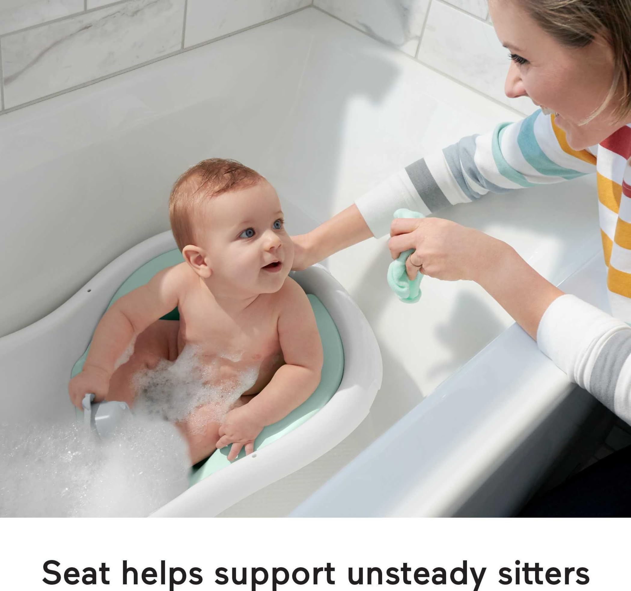Fisher-Price 4-in-1 Sling 'n Seat Tub β Pacific Pebble, convertible baby to toddler bath tub with support and seat