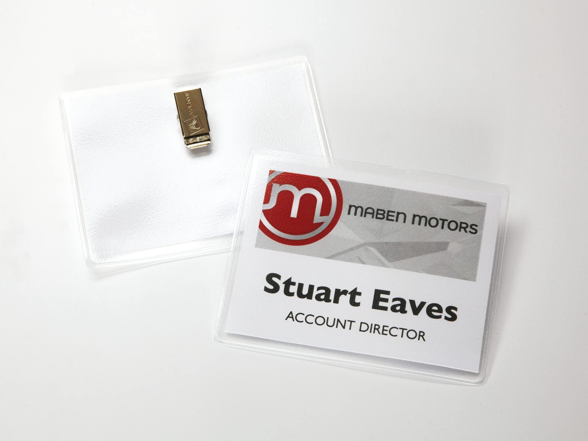 Avery Customizable Name Badge Clips, 3" x 4", White, 100 Printable Inserts and Badge Holders with Clips (74541)