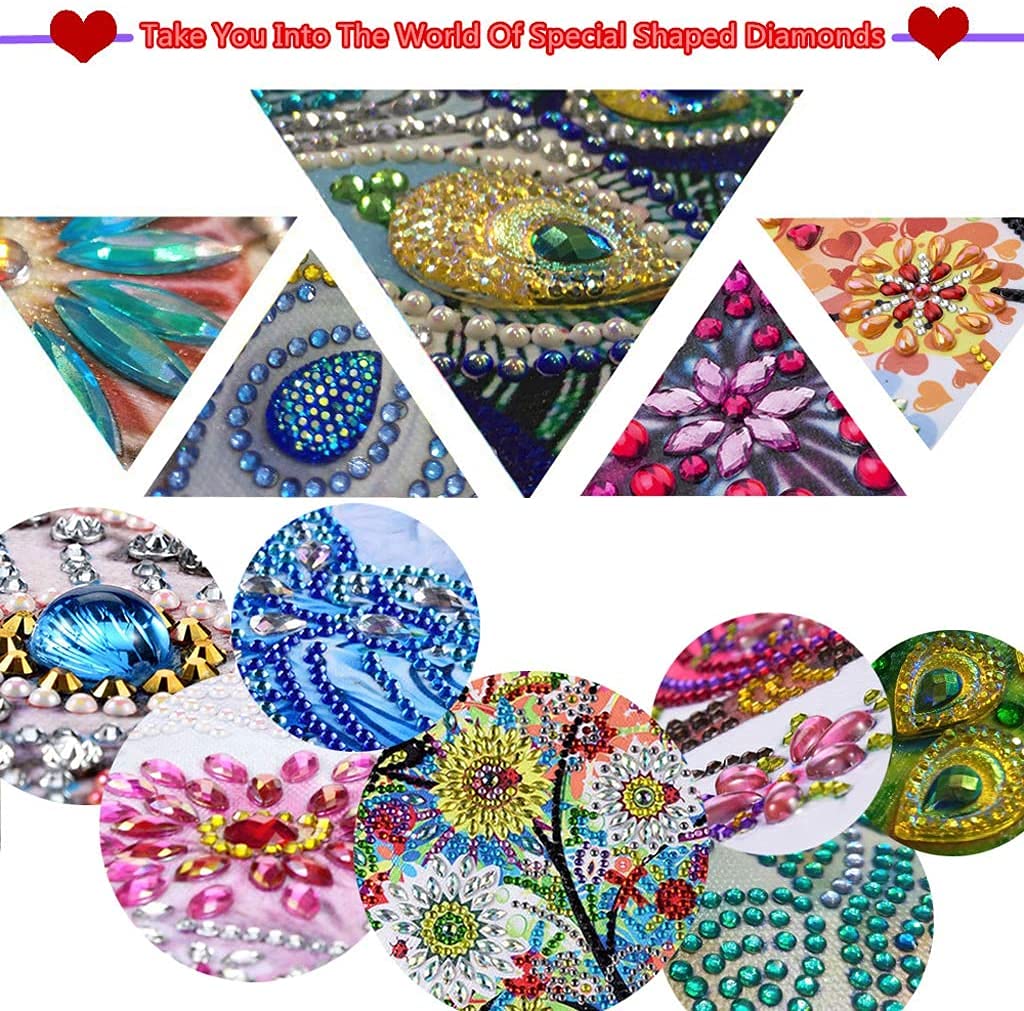 LUSandy DIY Birds Diamond Painting Hanging Storage Bag, Over The Door Wall Mount Diamond Art Closet Organizer, Hanging Storage Pouches with 3 Pockets for Bedroom & Bathroom