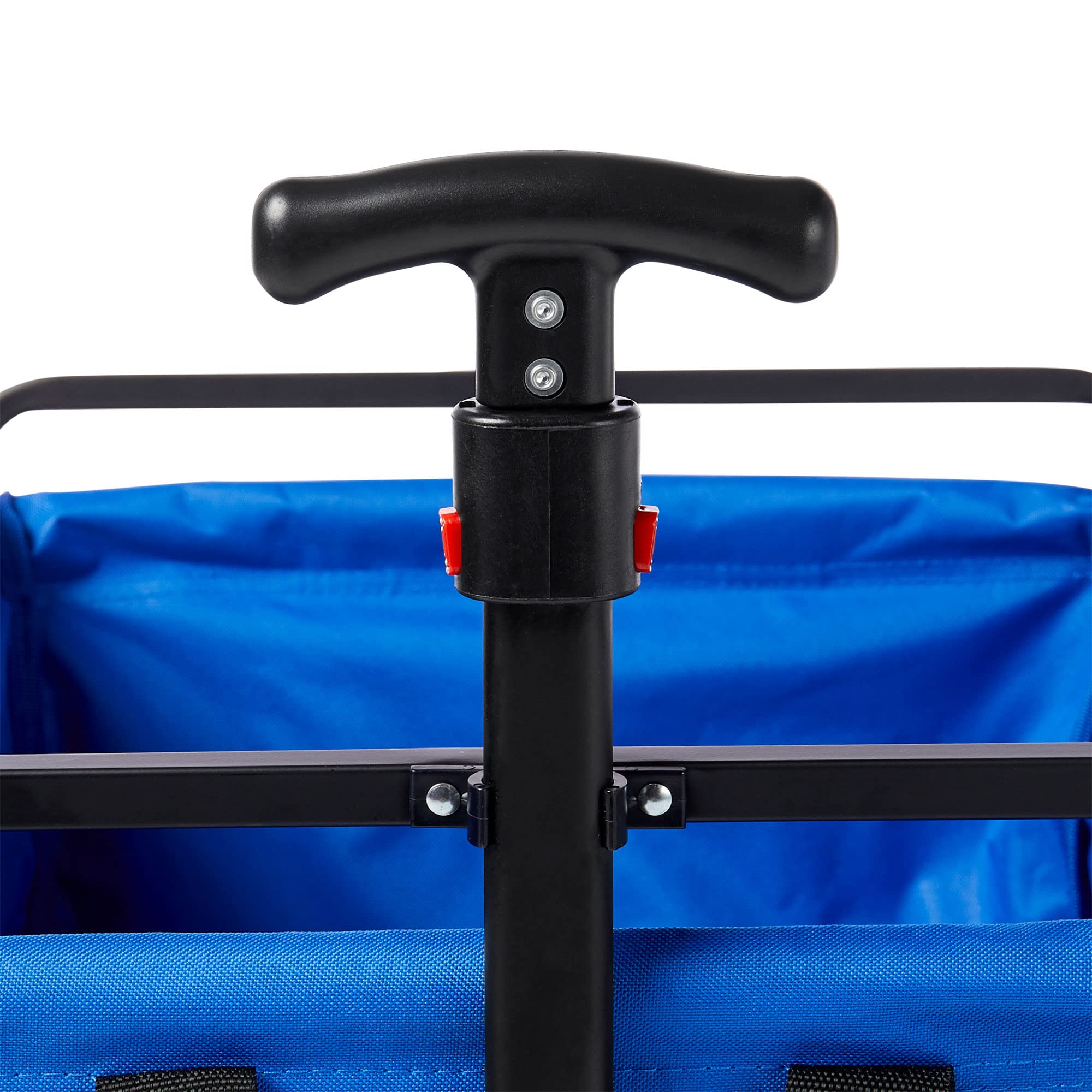 Seina Heavy Duty Steel Compact Collapsible Folding Outdoor Portable Utility Cart Wagon w/All Terrain Rubber Wheels and 150 Pound Capacity, Blue