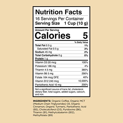 VitaCup USDA Organic Genius Keto Coffee Pods, Gold Label, Increase Energy & Focus with MCT Oil, Turmeric, B Vitamins, D3, Recyclable Single Serve Pod Compatible with Keurig K-Cup Brewers,16 Ct