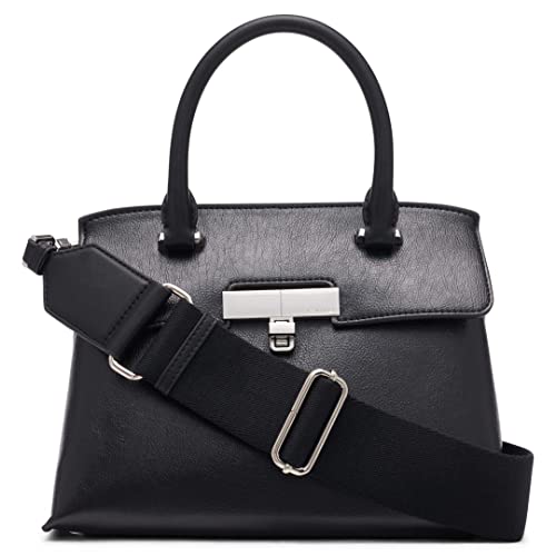 Calvin Klein Becky Top Handle Mini Bag Crossbody, Black/Silver
