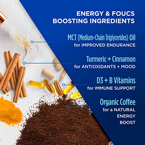VitaCup USDA Organic Genius Keto Coffee Pods, Gold Label, Increase Energy & Focus with MCT Oil, Turmeric, B Vitamins, D3, Recyclable Single Serve Pod Compatible with Keurig K-Cup Brewers,16 Ct