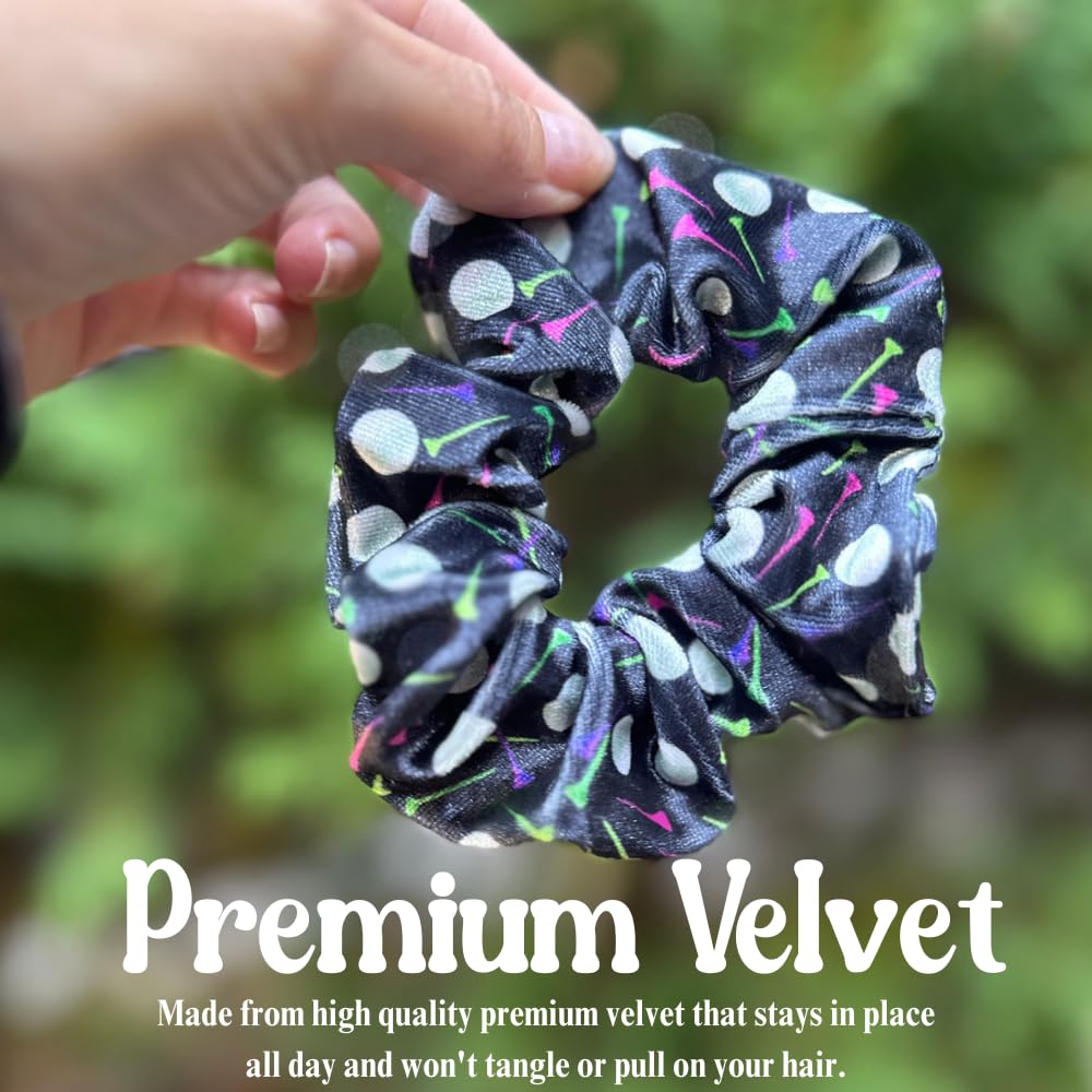 Golf Scrunchie, Golf Hair Accessories- Golfing Elastics for Golfers, Golf Gifts for Women, Teens and Girls