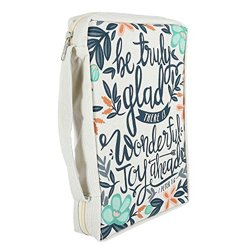 Creative Brands B2216 Faithworks-French Press Mornings Canvas Bible Cover, 7 x 10-Inch, Be Truly Glad