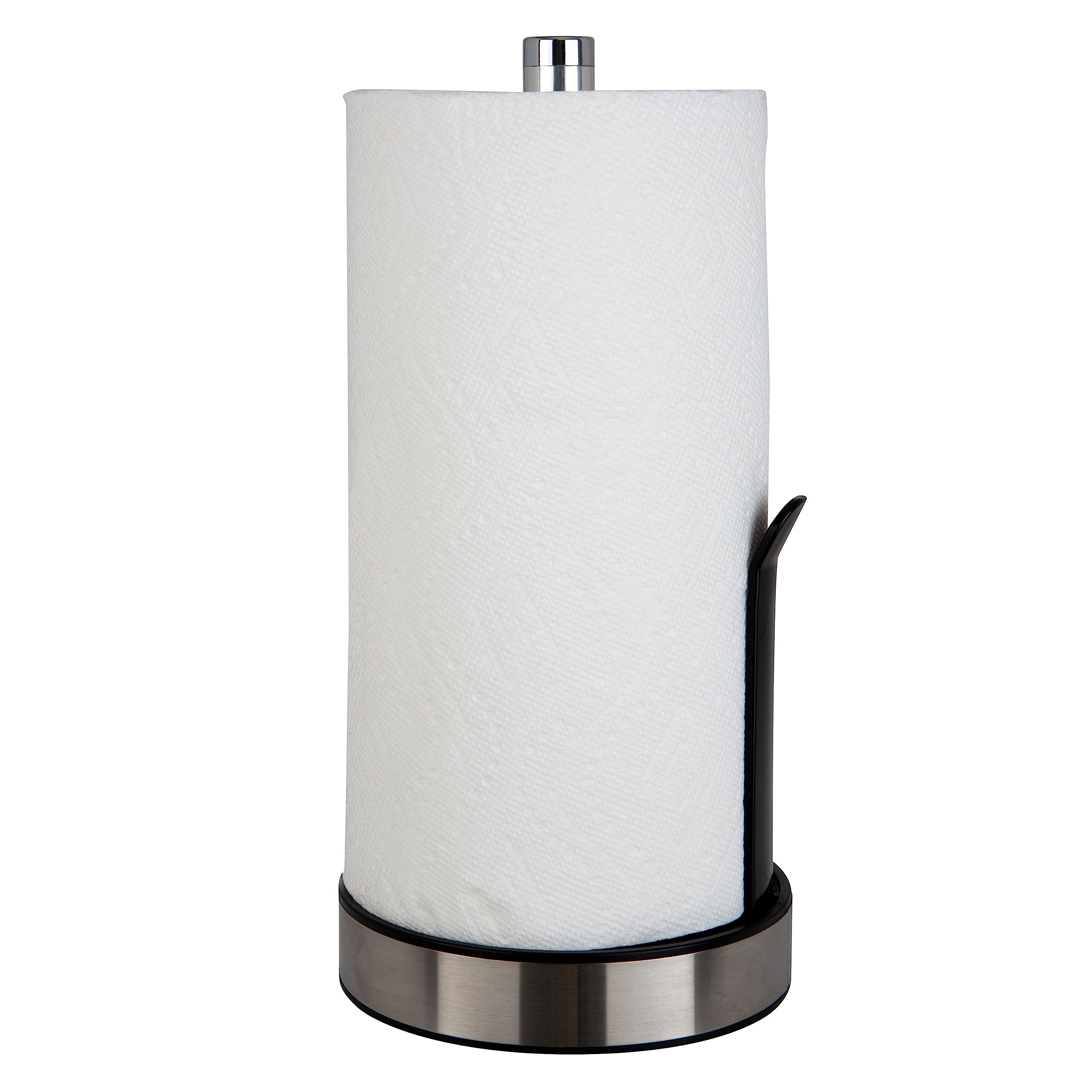 Kitchen Details Easy Tear Deluxe Paper Towel Holder Dispenser with Suspension Arm, Free Standing, Counter Top, Holds 1 Jumbo Roll, Black