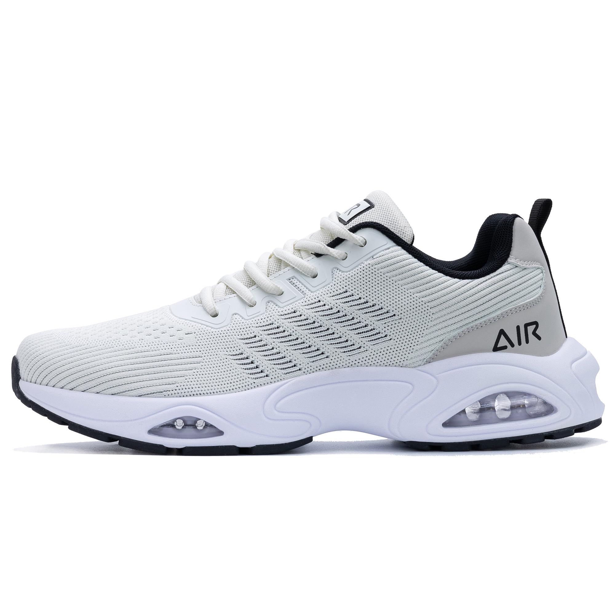 PERSOUL Mens Air Running Shoes Lightweight Breathable Athletic Tennis Gym Jogging Sneakers Beige Size 11.5