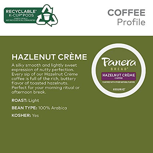 Panera Bread Hazelnut Creme Coffee, Keurig Single Serve K-Cup Pods, Flavored, 24 Count (Pack of 4)