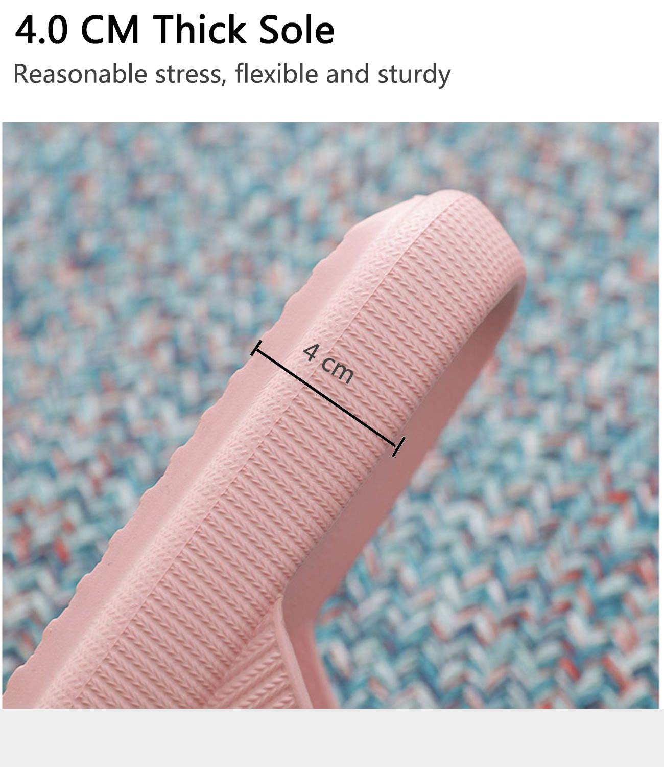 Pillow Slippers for Women, Non-Slip Massage Foam Shower Bathroom Home Floor Thick Sole Quick Drying Cloud Cushion Womens Mens Sandals, Soft Comfortable Platform Open Toe Shoes (Orange, Eur42/43)
