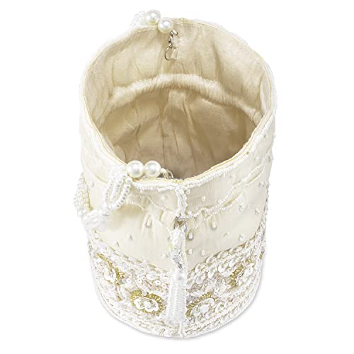 Aheli Indian Potli Bags for Women Evening Bag Clutch Ethnic Bride Purse with Drawstring (P46W)