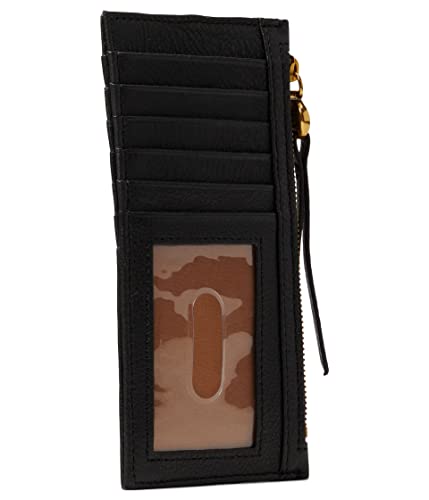 HOBO Carte Compact Wallet For Women - Hide Leather Construction With Multiple Card Slots And Zipper Pocket, Durable and Handy Wallet Black One Size One Size